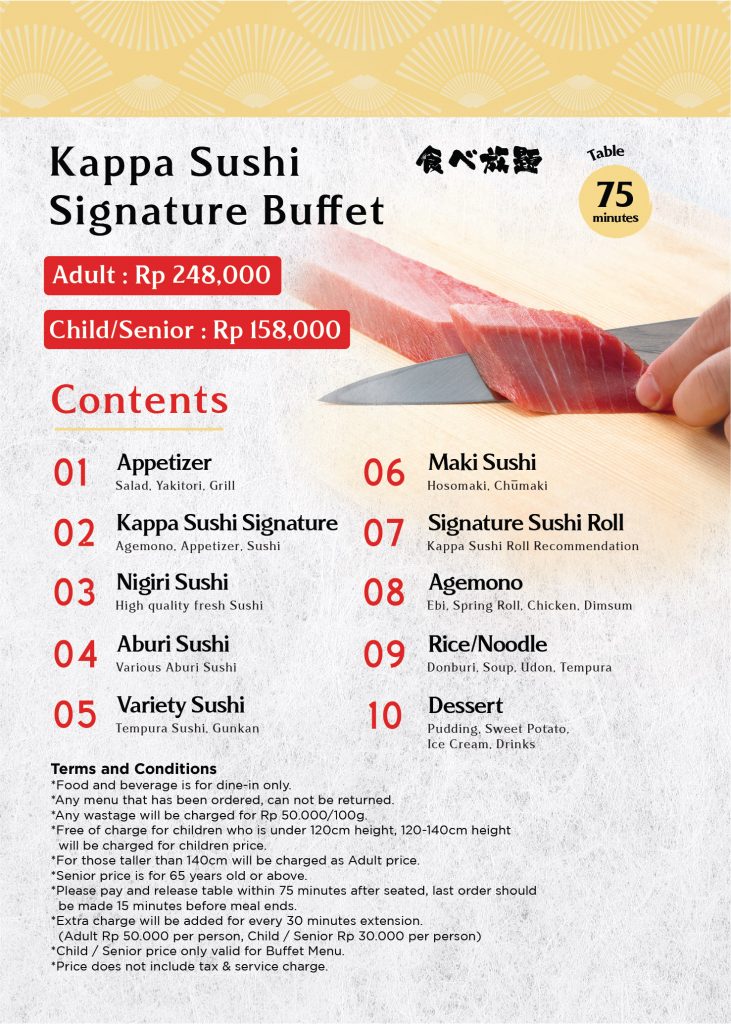 KAPPA SUSHI SIGNATURE BUFFET – KAPPA-SUSHI MENU